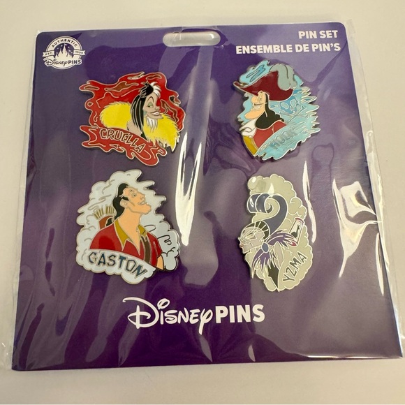 Disney | Accessories | Nwt Disney Booster Pin Set Featuring 4 Villains ...